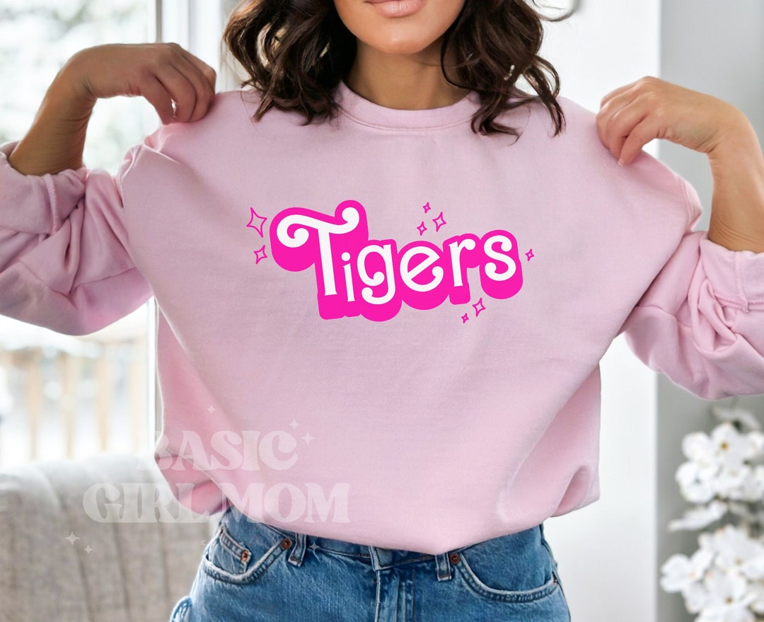 Pink Out Retro Tigers Mascot Crewneck Sweatshirt Pink Out Football Pink ...