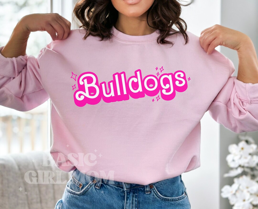 Pink Out Retro Bulldogs Mascot Crewneck Sweatshirt Pink Out Football ...