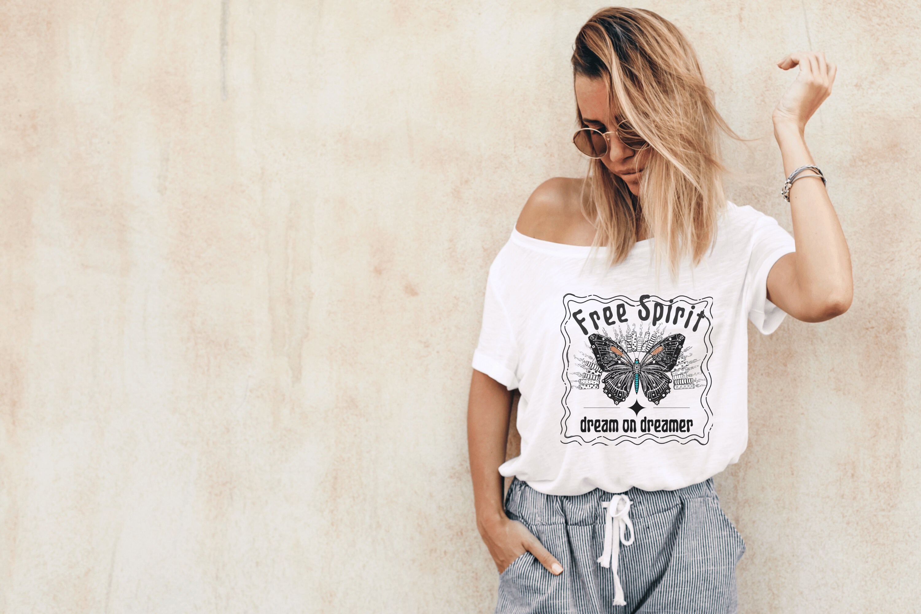 Free Spirit PNG Dreaming on Dreamers Png. Butterfly PNG Boho Png Retro ...