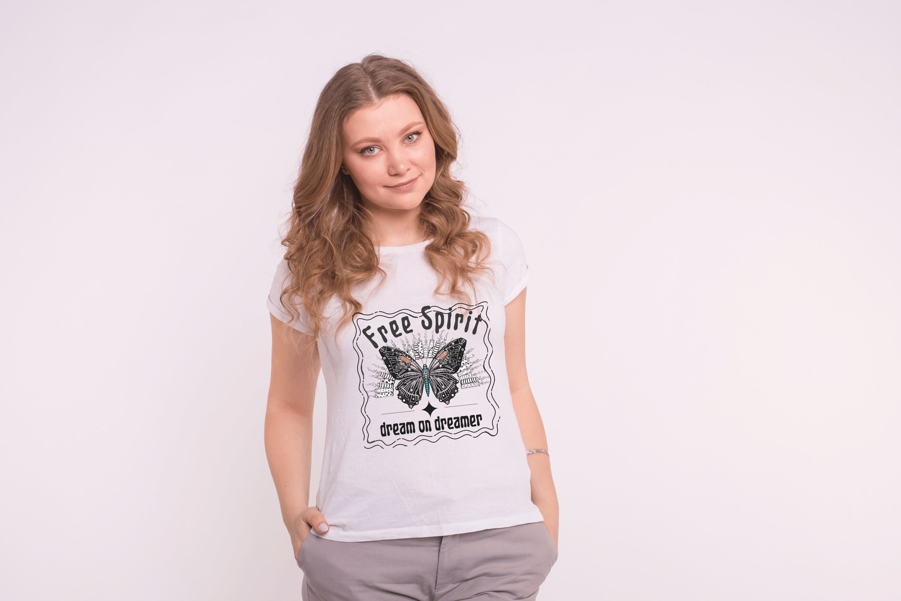 Free Spirit PNG Dreaming on Dreamers Png. Butterfly PNG Boho Png Retro ...