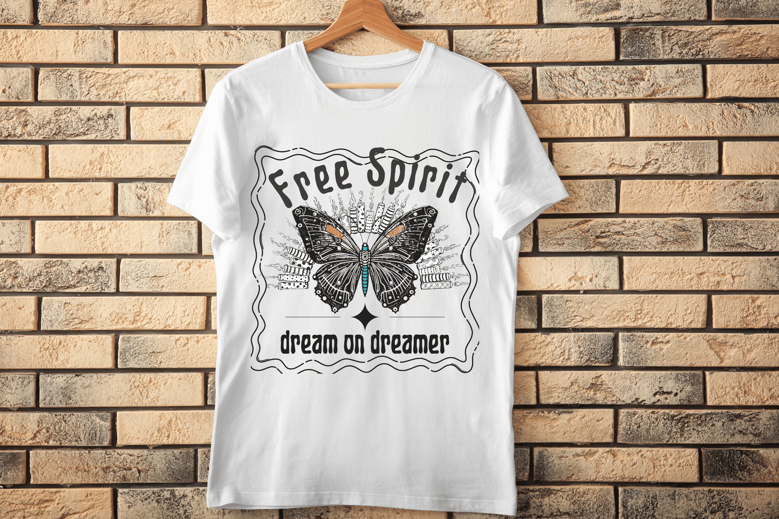 Free Spirit PNG Dreaming on Dreamers Png. Butterfly PNG Boho Png Retro ...