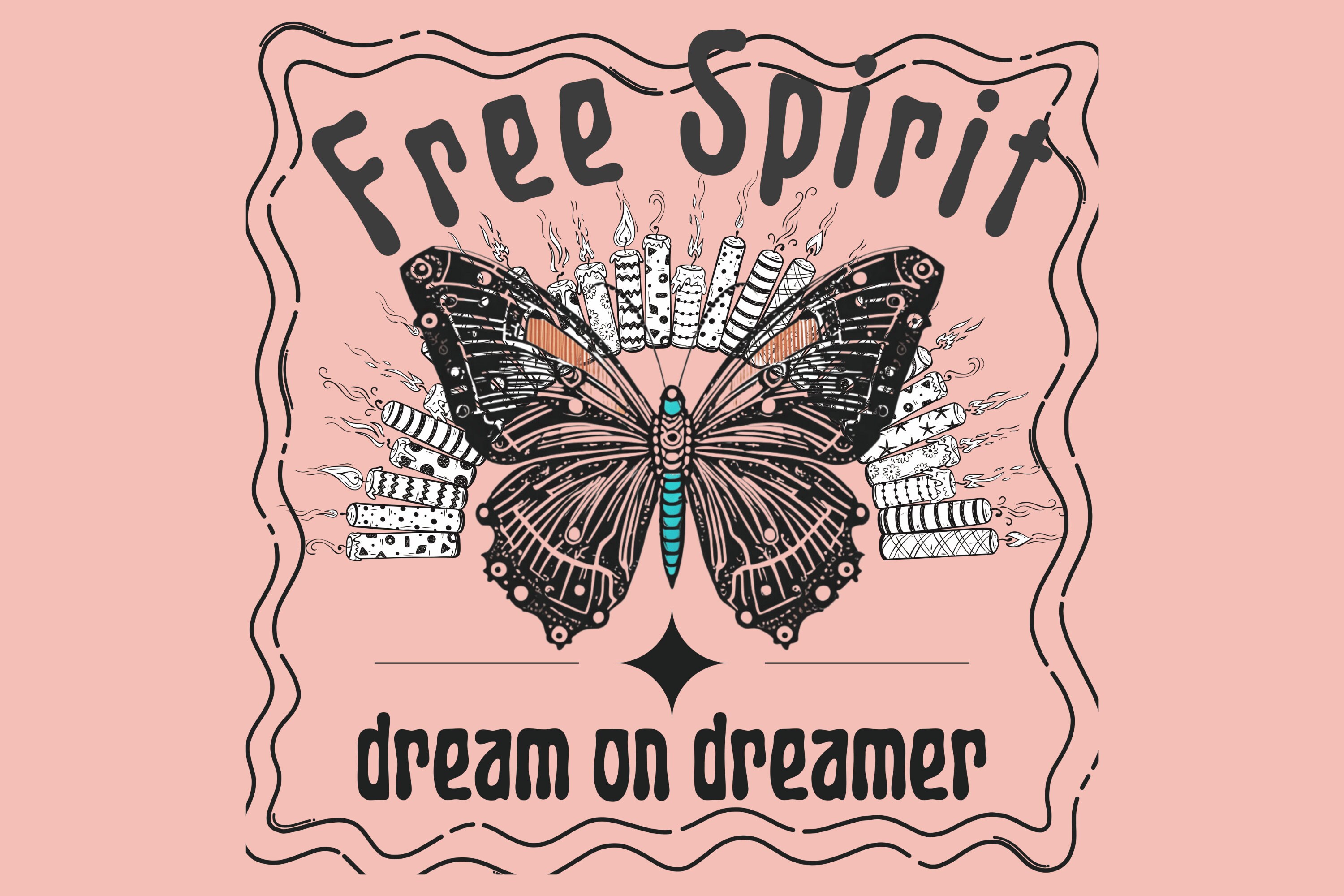 Free Spirit PNG Dreaming on Dreamers Png. Butterfly PNG Boho Png Retro ...