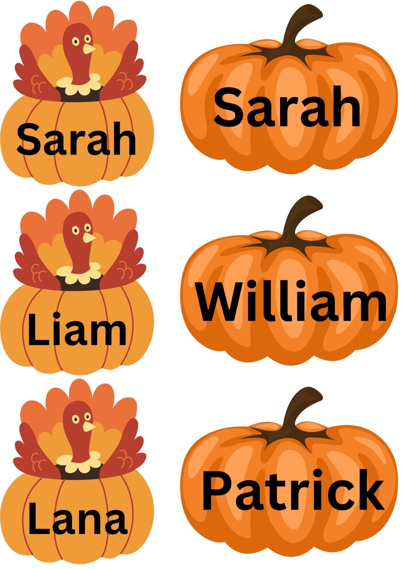 Thanksgiving Name Tags for Grades Kindergarten 6th - Etsy