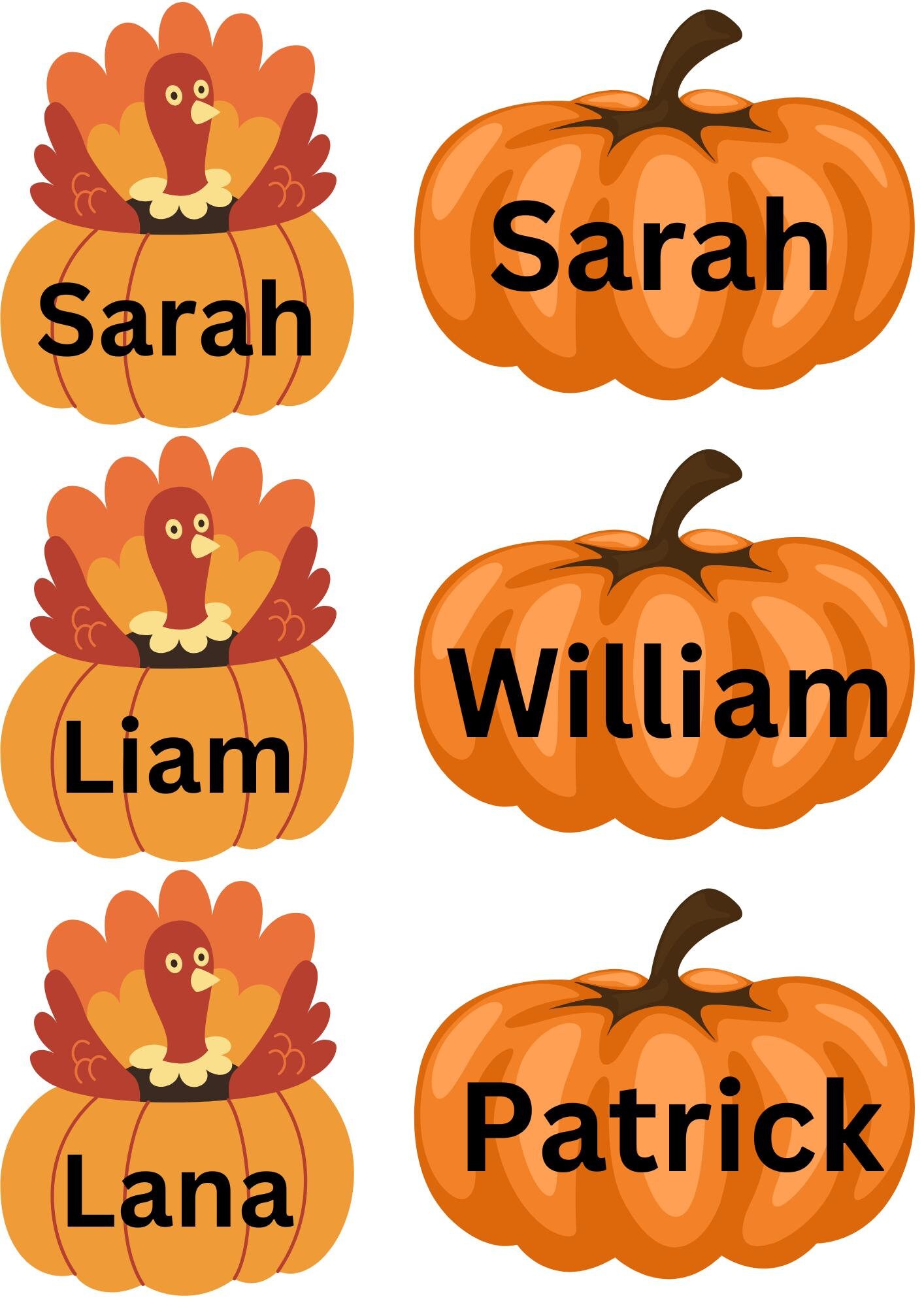 Thanksgiving Name Tags for Grades Kindergarten 6th - Etsy