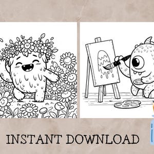 Cozy and Cute Monsters - 40 Coloring Pages, Pdf Download, for Adults ...