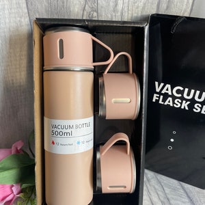 Light Pink Vacuum Bottle / Flask Set Can Be Personalised - Etsy