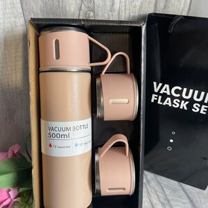 Light Pink Vacuum Bottle / Flask Set Can Be Personalised - Etsy
