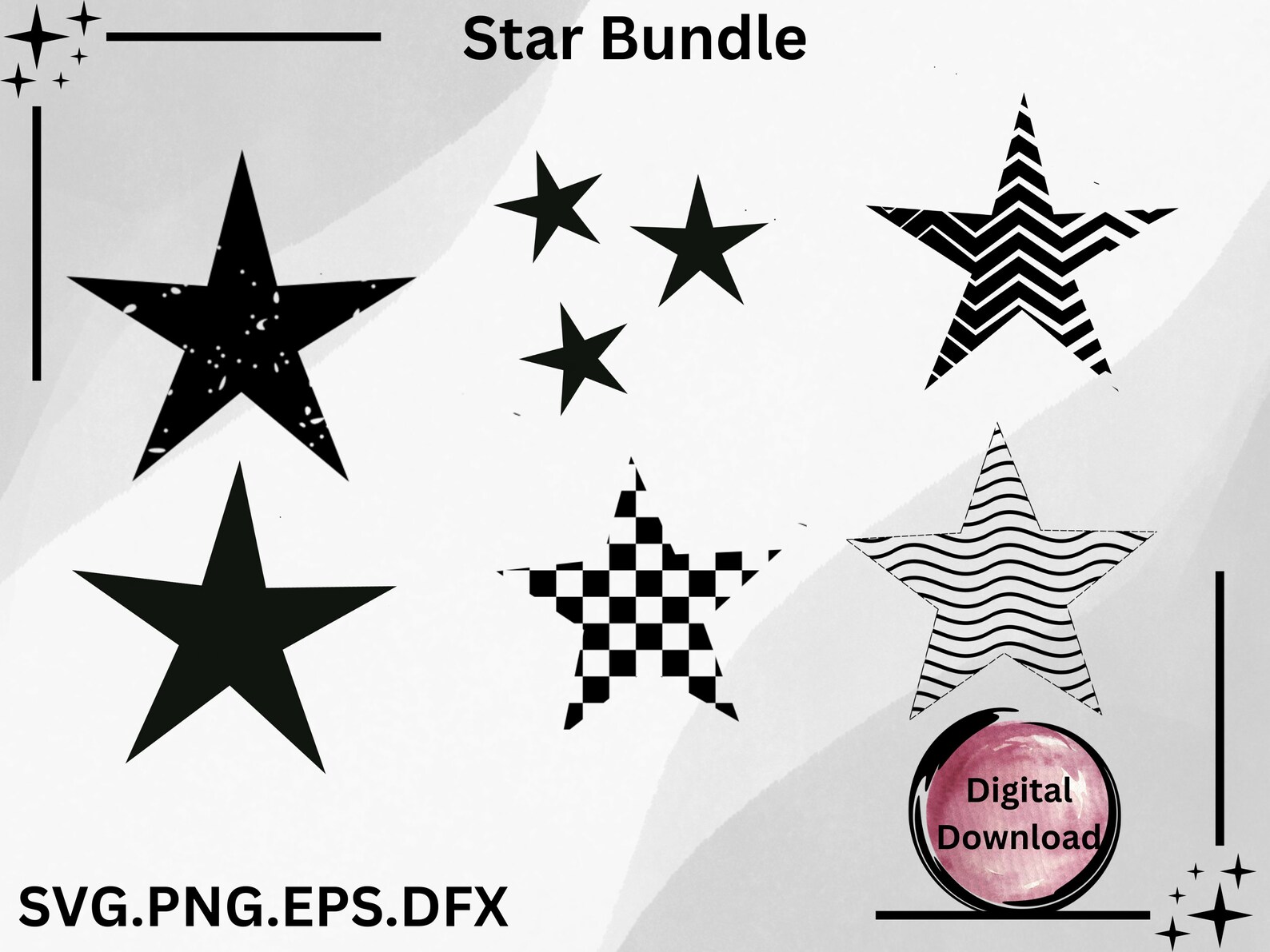 Star SVG Bundle POD Bundle Design Bundle - Etsy