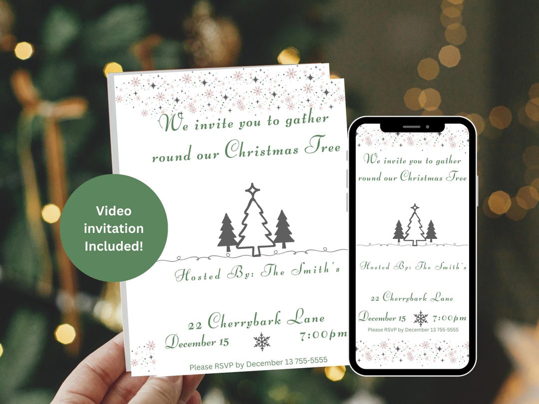 Editable Christmas Party Digital Invitation Bundle| Minimalist ...