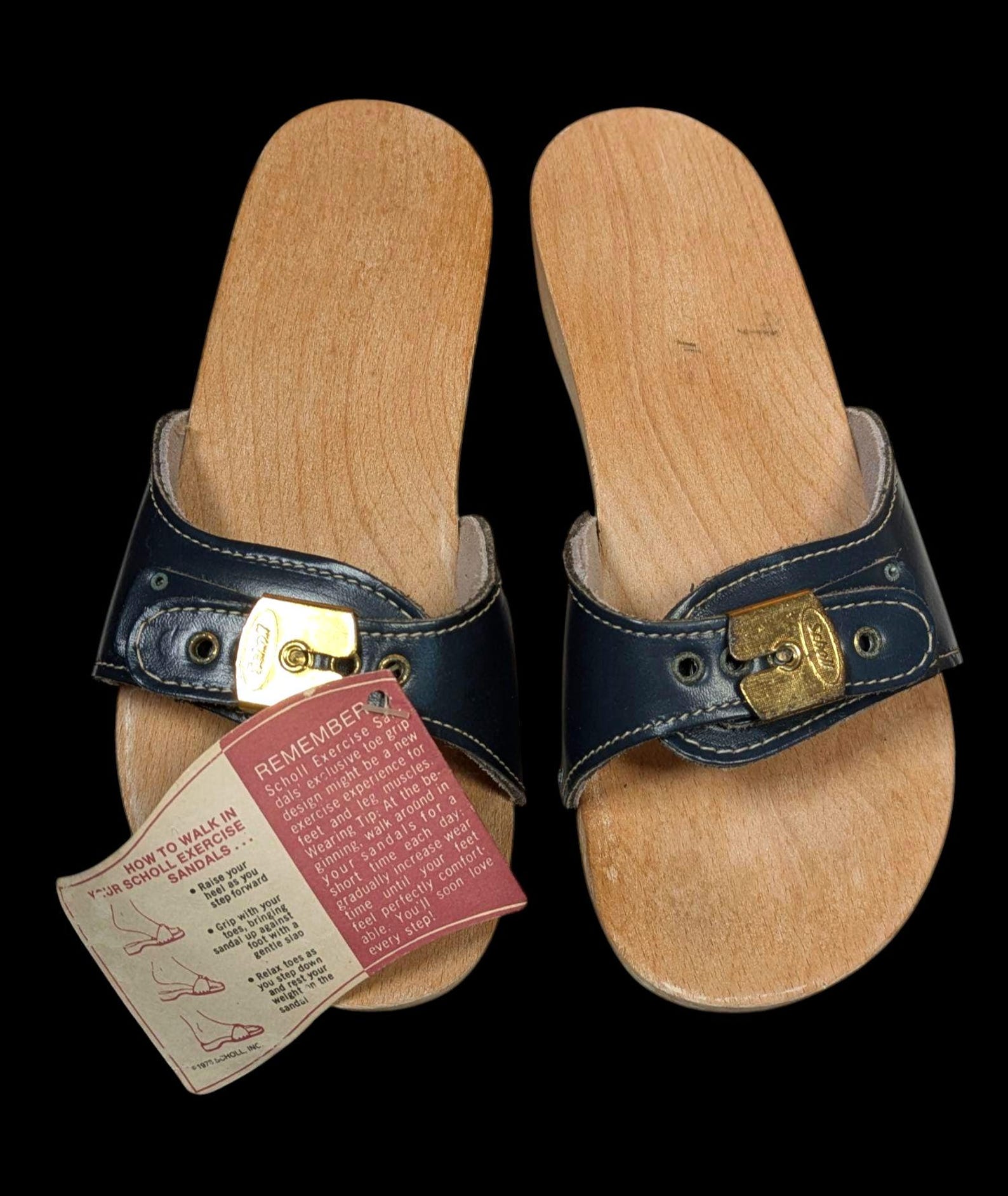 Rare Blue Vintage 70's Dr. Scholl's Wooden Exercise Sandals Made in ...
