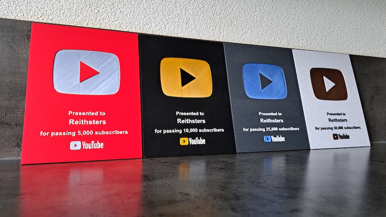 Youtube Play Button Creator Award personalized - Etsy