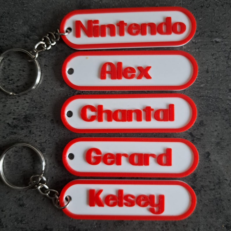 Nintendo Theme Name Keychain personalized - Etsy