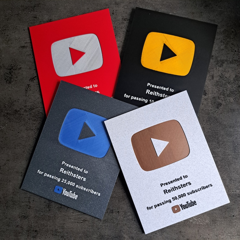 Youtube Play Button Creator Award personalized - Etsy