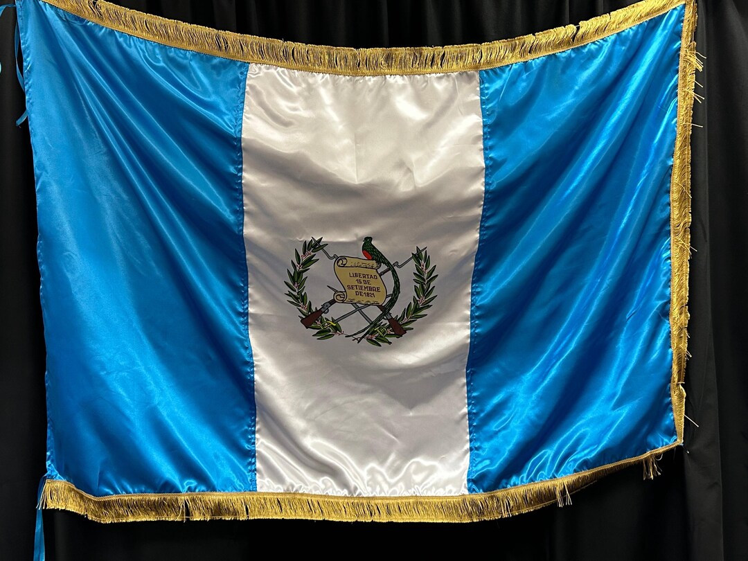 Guatemalan Satin Flag With Gold Fringe - Etsy
