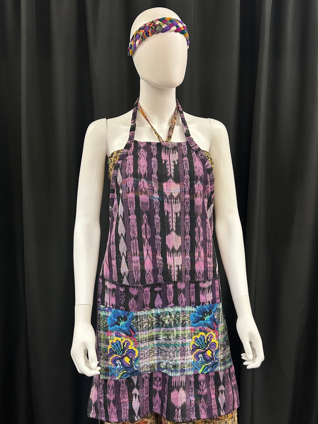 Women's Guatemalan Embroidered Apron With Pockets - Etsy