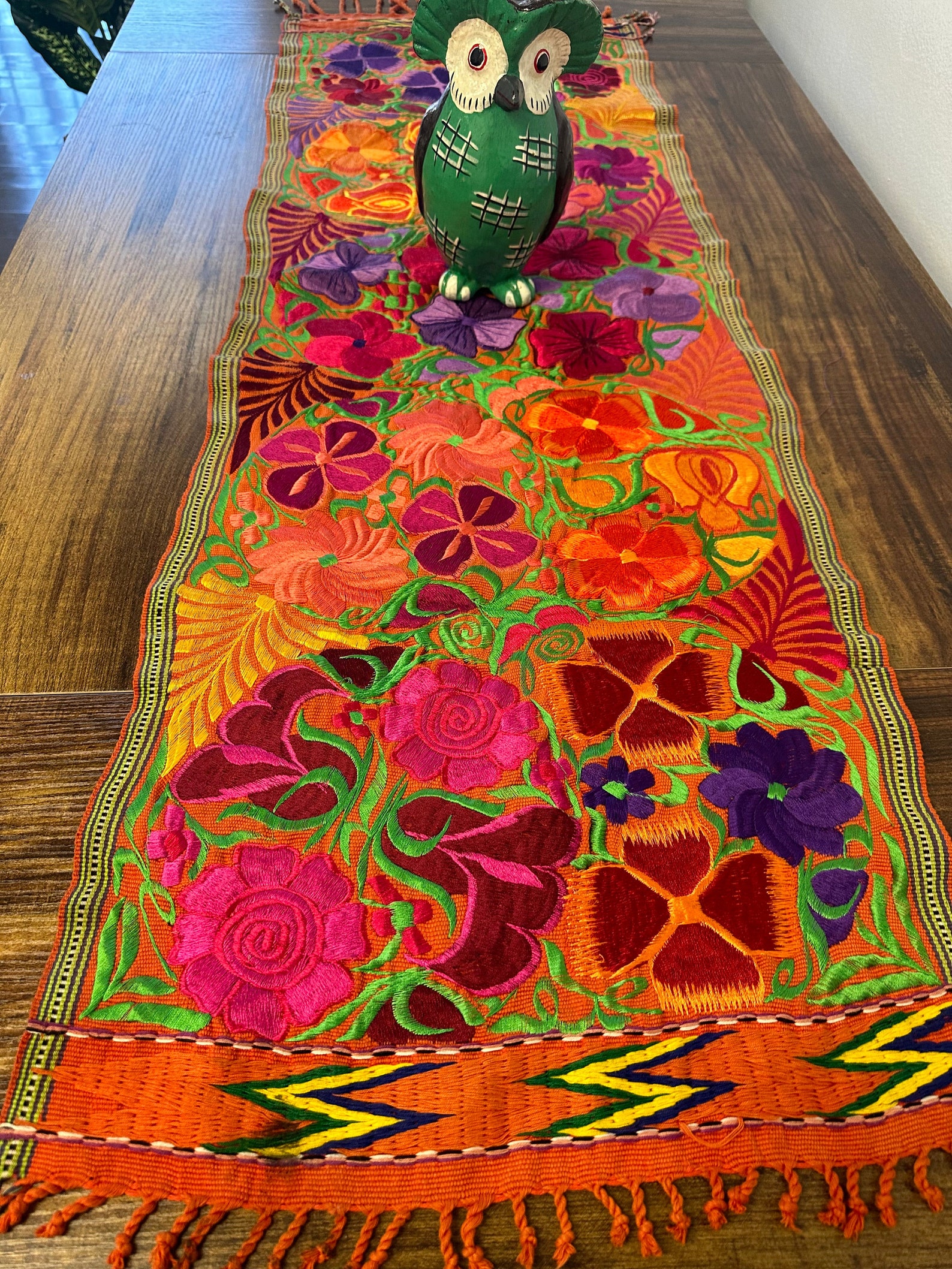 Embroidered Floral Table Runner - Etsy