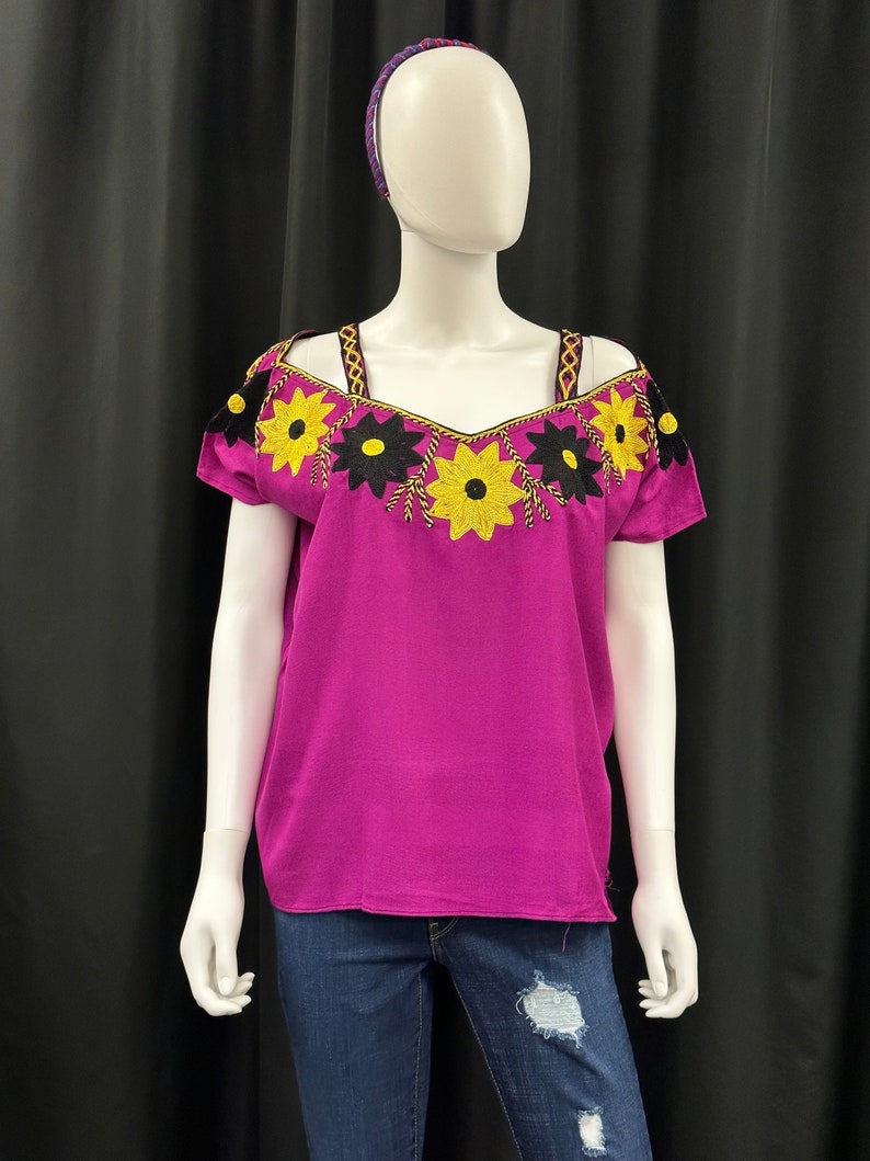 Women's Guatemalan Embroidered Huipil Blouse With Straps - Etsy