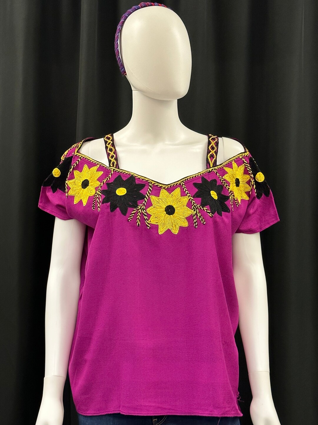 Women's Guatemalan Embroidered Huipil Blouse With Straps - Etsy