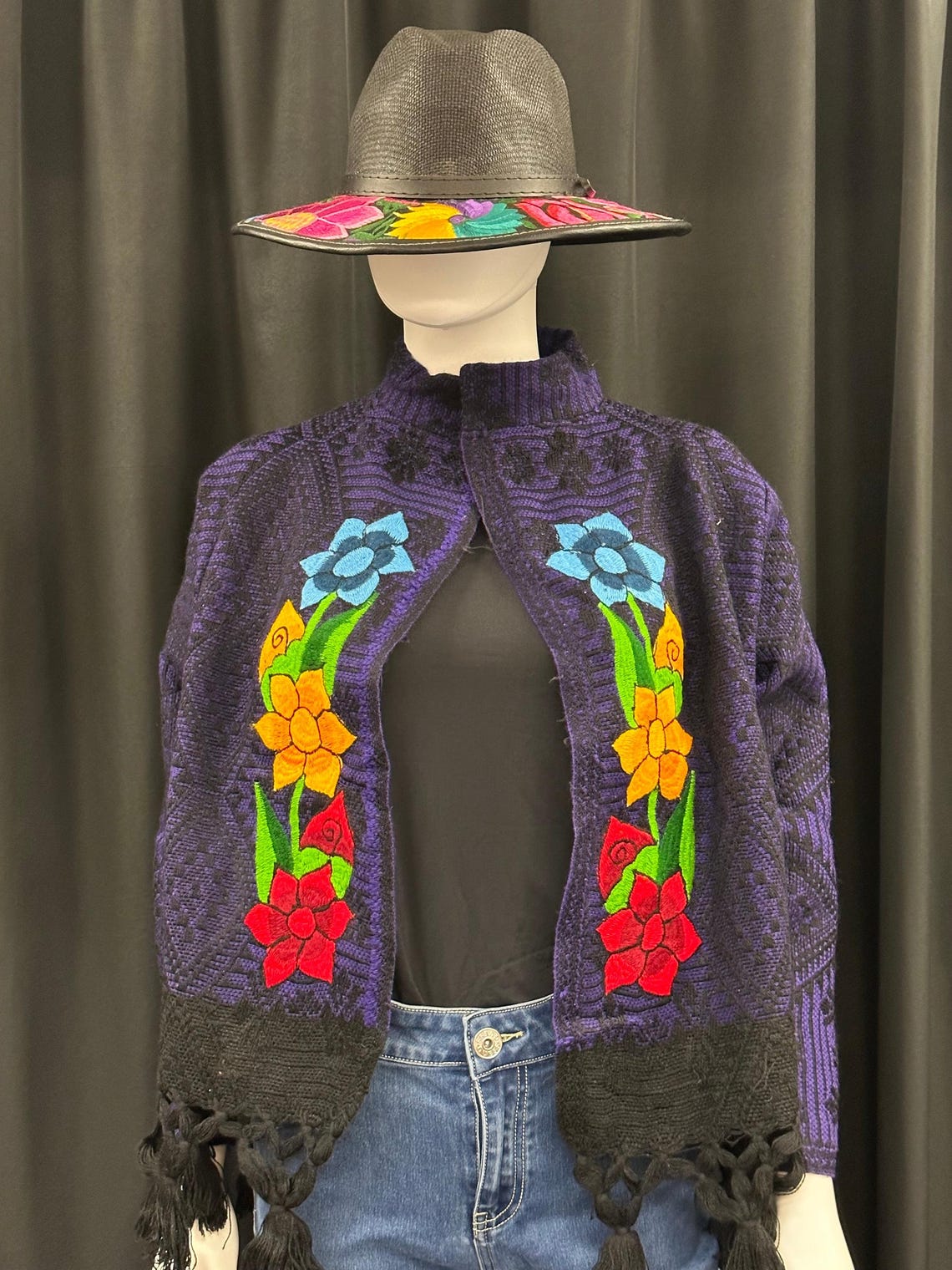 Women's Mexican Fringe Floral Embroidered Jacket - Etsy