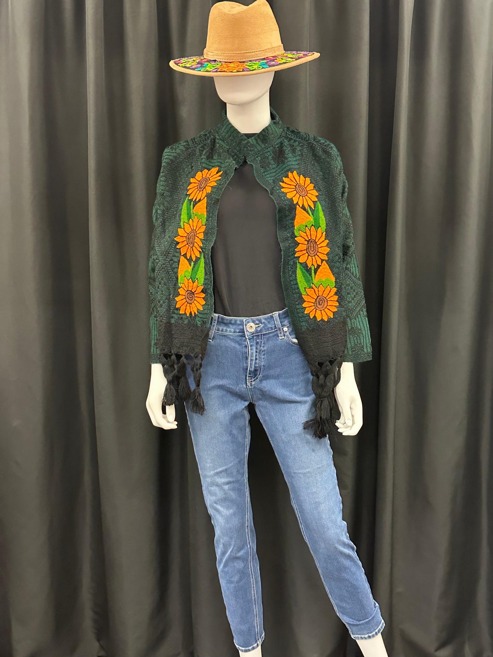 Women's Mexican Fringe Sunflower Embroidered Jacket - Etsy