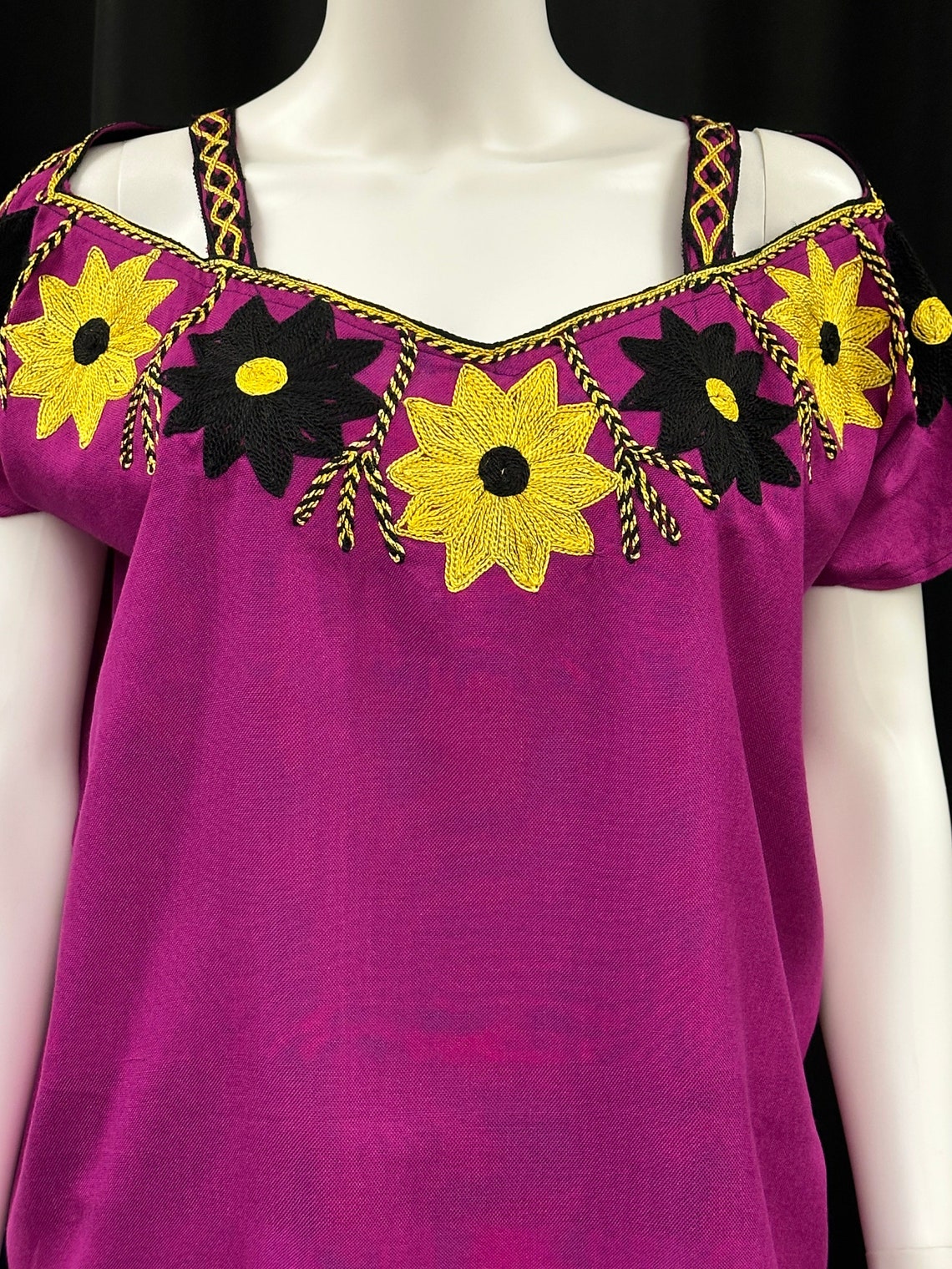 Women's Guatemalan Embroidered Huipil Blouse With Straps - Etsy