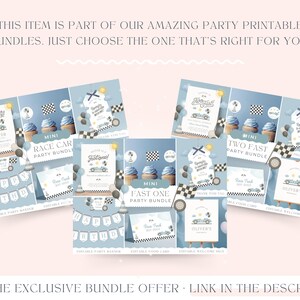 Race Car Birthday Cupcake Topper, Two Fast Party Theme Decoration, Fast ...