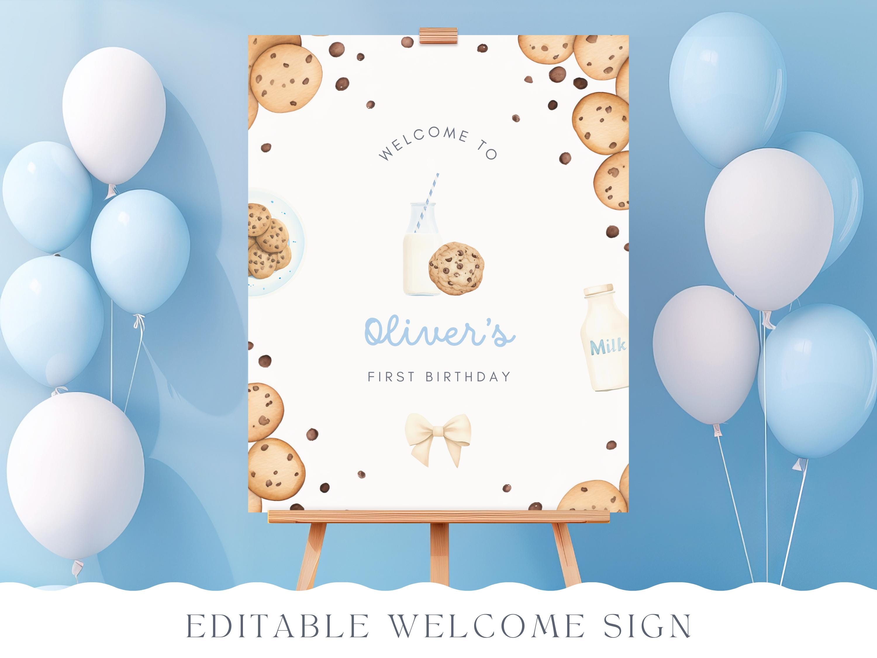 EDITABLE Milk and Cookies Welcome Sign, Canva Template, Welcome Poster ...