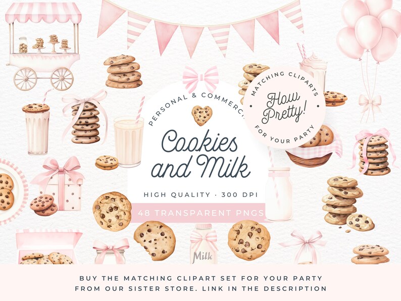 Milk Cookies Cupcake Toppers, Two Sweet Birthday, Pink Cookies and Milk ...