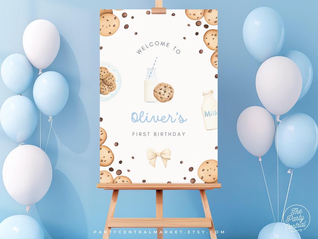 EDITABLE Milk and Cookies Welcome Sign, Canva Template, Welcome Poster ...