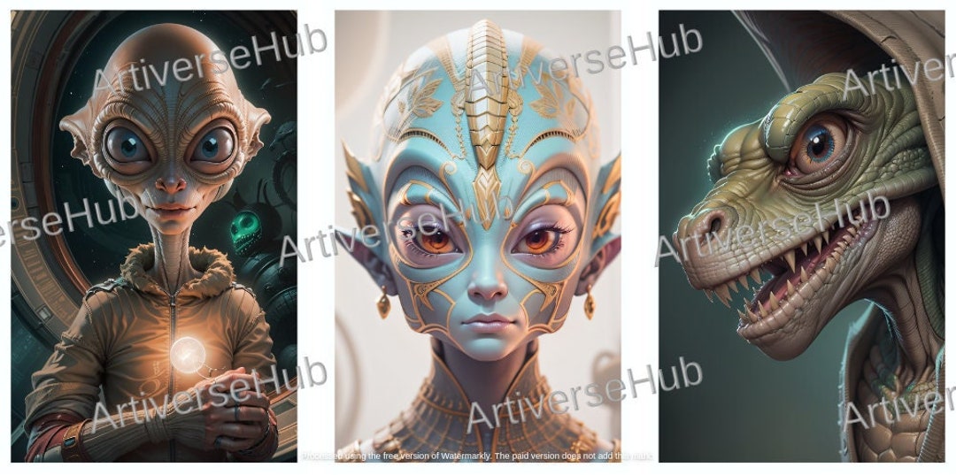 Digital Artwork 20 Alien Avatars - Etsy