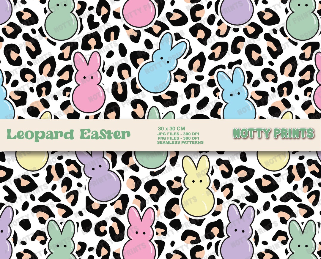 Easter Seamless Pattern, Seamless Leopard Print Easter Bunny Png ...