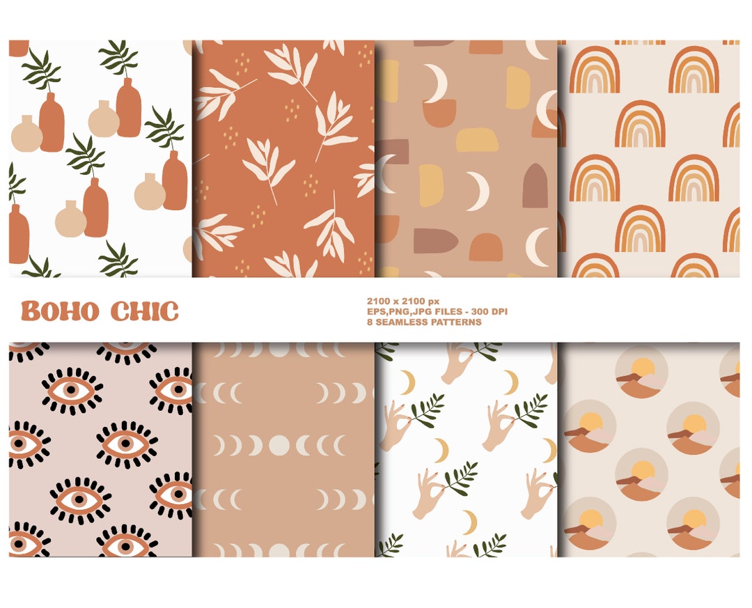 Boho Print , Seamless Pattern , Boho Pattern , Bohemian Prints. Digital ...