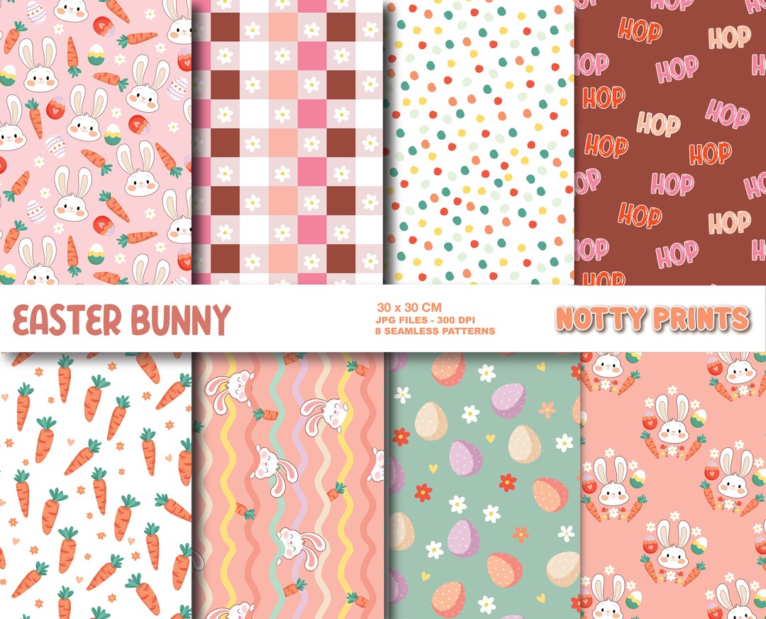 EASTER BUNNY, Easter Prints , Bunny Easter Spring Seamless Repeat ...