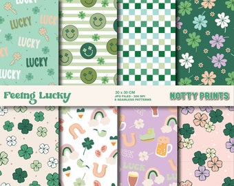 Coquette Irish Shamrock Four Leaf Clover Seamless Repeat Pattern, St ...