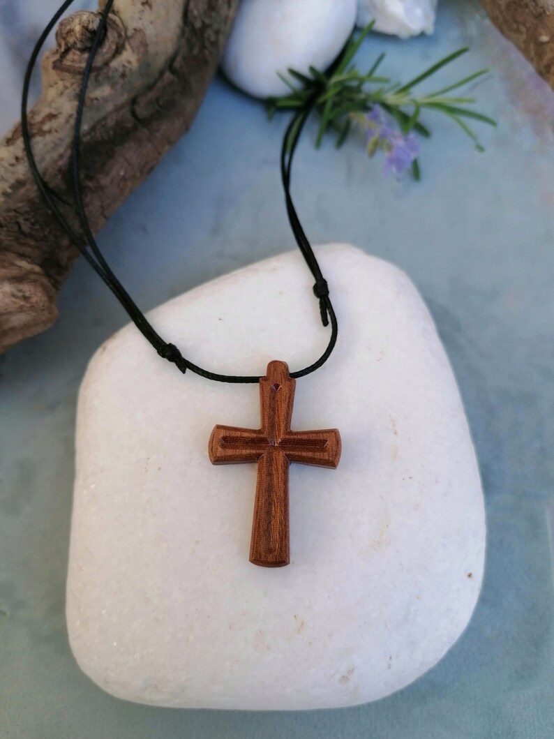 Modern Simple Carved Cross Necklace, Religious Gift, Spiritual Gift ...