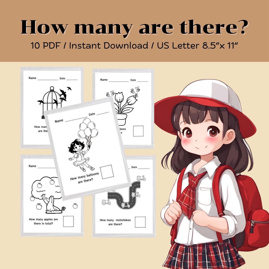 How Many Are There,worksheet, Kindergarten,attivity, Math Worksheets ...