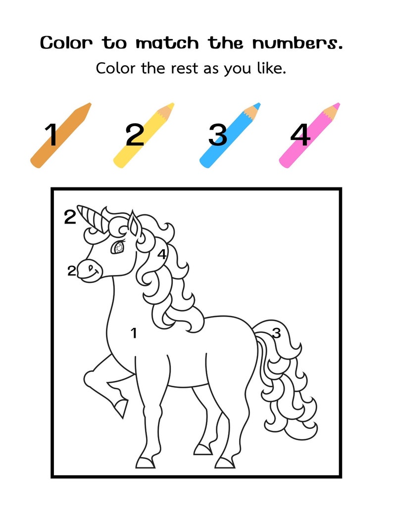 Color to Match the Numbers,printable Match Color,matching Numbers ...