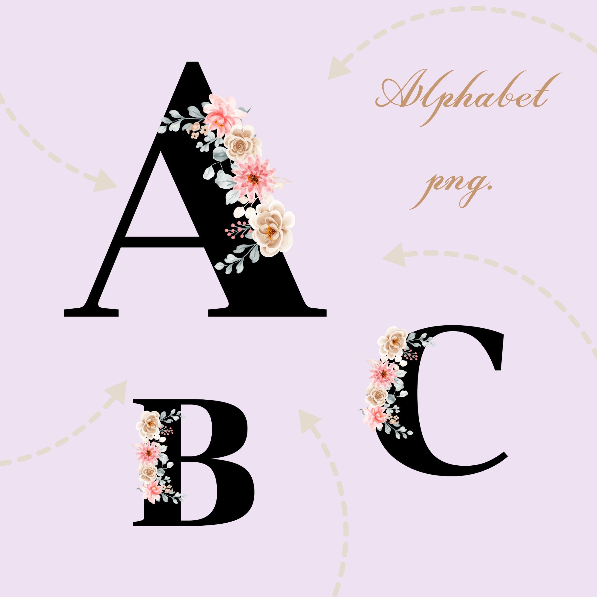 Abc Black Alphabet Png , Abc Wallart , Printable Wallart,thankyou Card ...