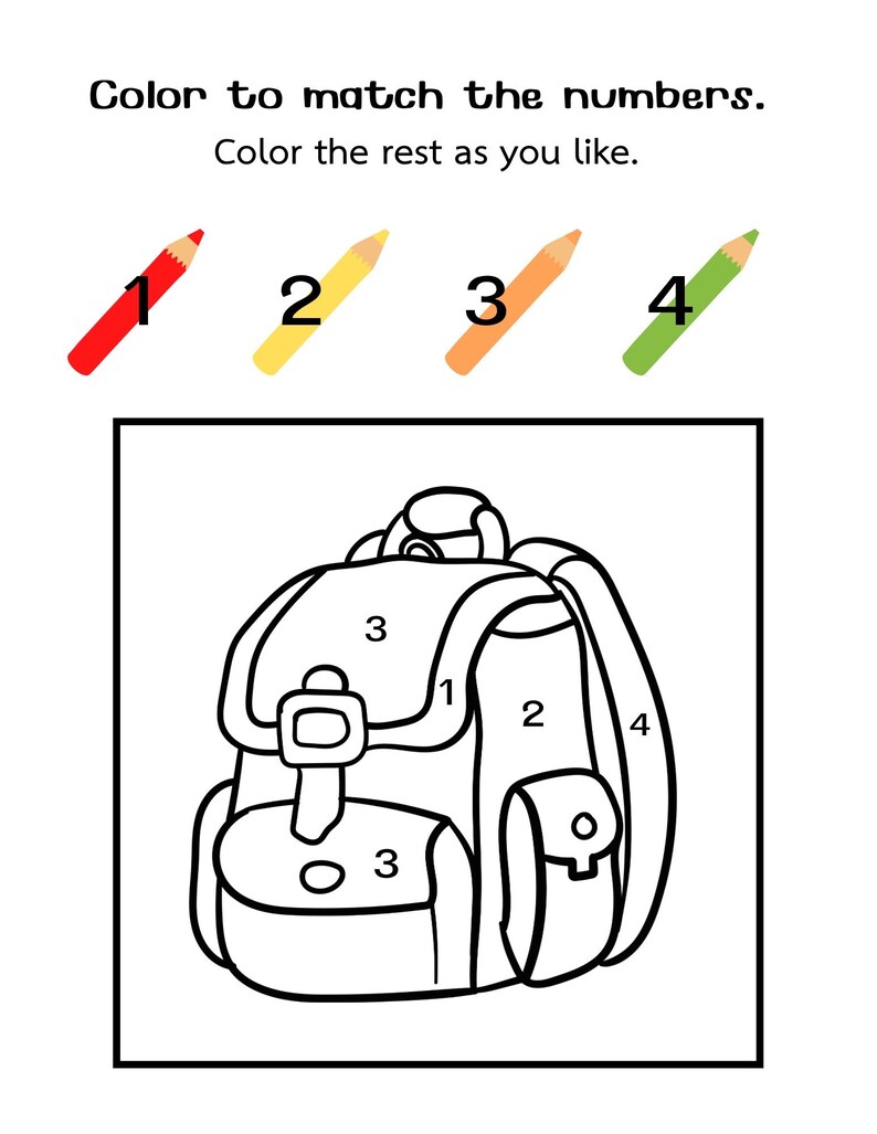 Color to Match the Numbers,printable Match Color,matching Numbers ...