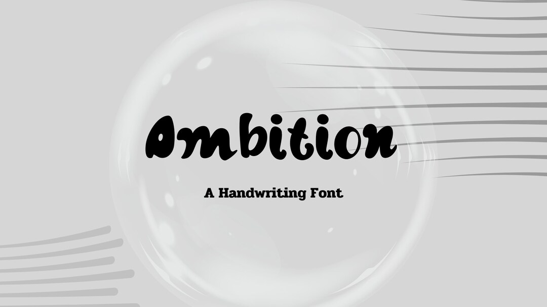 Ambition Font, Handwriting Font, Writing Font, Cute Font, Digital Note ...