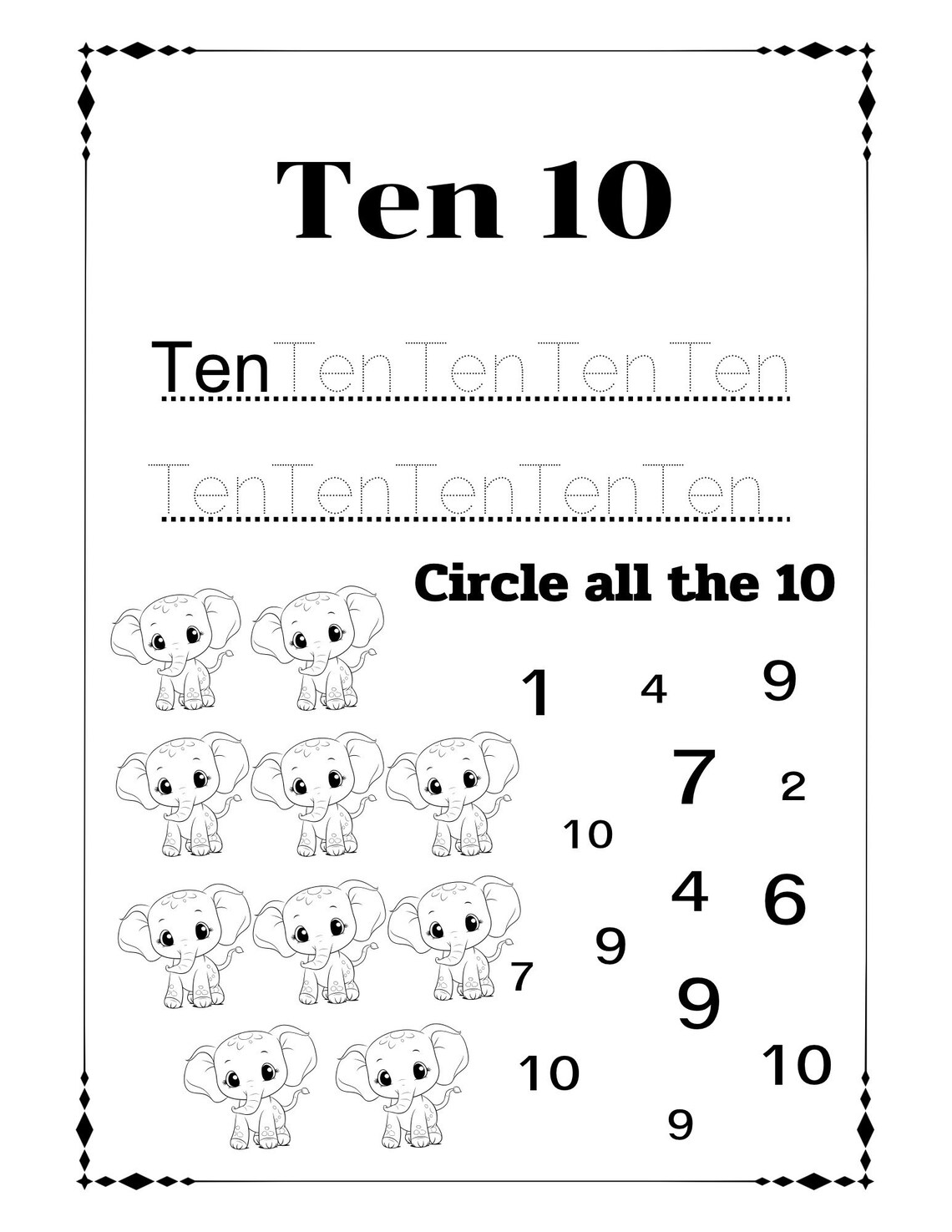 Number Exercises1-10,worksheets,printable Preschool Activities ...