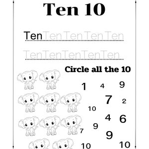 Number Exercises1-10,worksheets,printable Preschool Activities ...