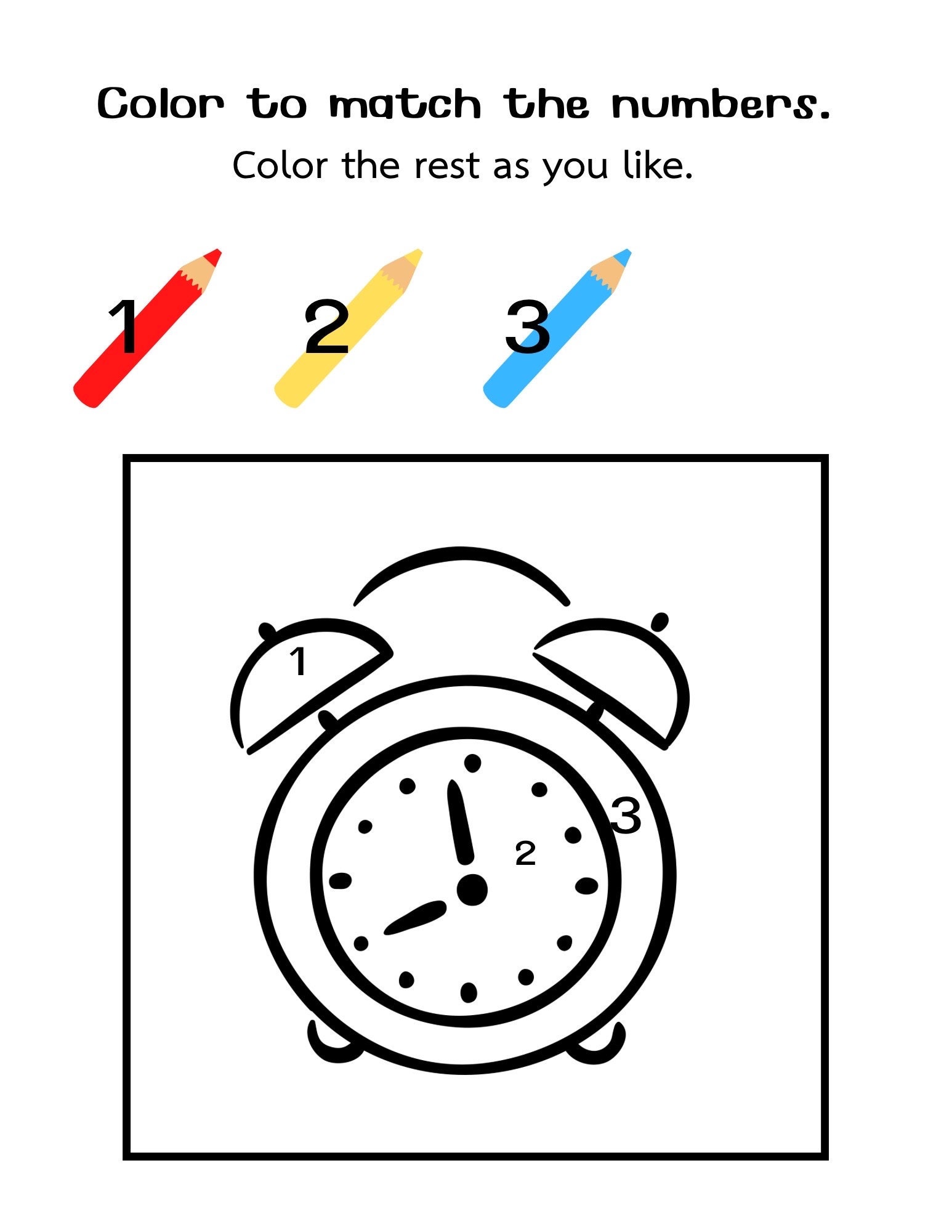Color to Match the Numbers,printable Match Color,matching Numbers ...