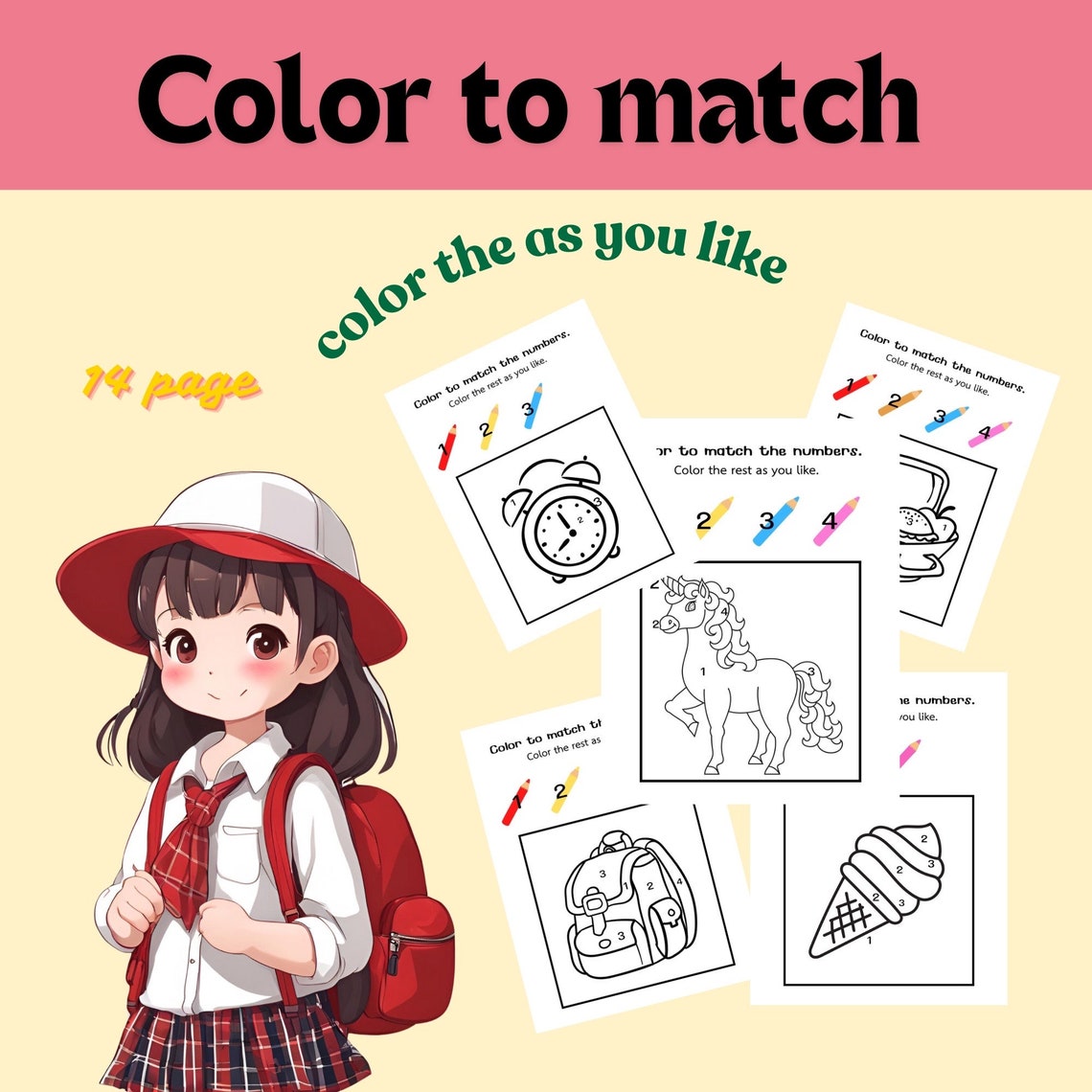 Color to Match the Numbers,printable Match Color,matching Numbers ...
