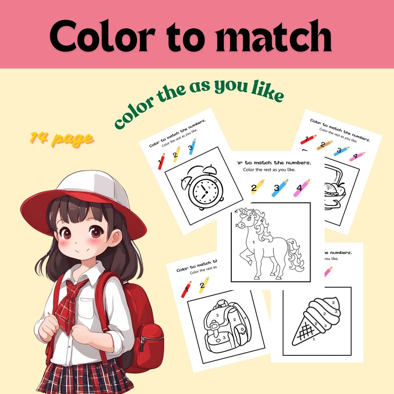 Color to Match the Numbers,printable Match Color,matching Numbers ...