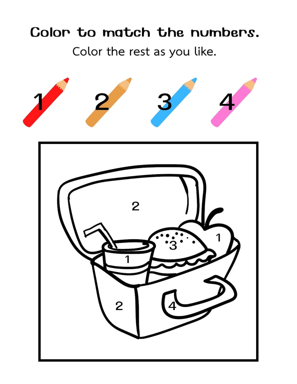 Color to Match the Numbers,printable Match Color,matching Numbers ...