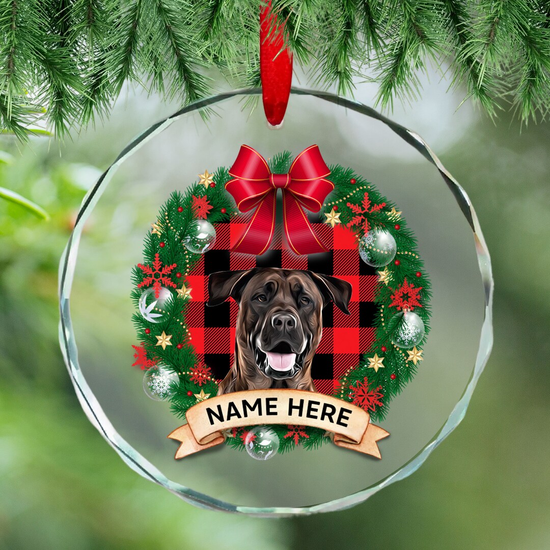 Custom Great Pyrenees Dog Ornament GLASS Wreath Dog Christmas - Etsy