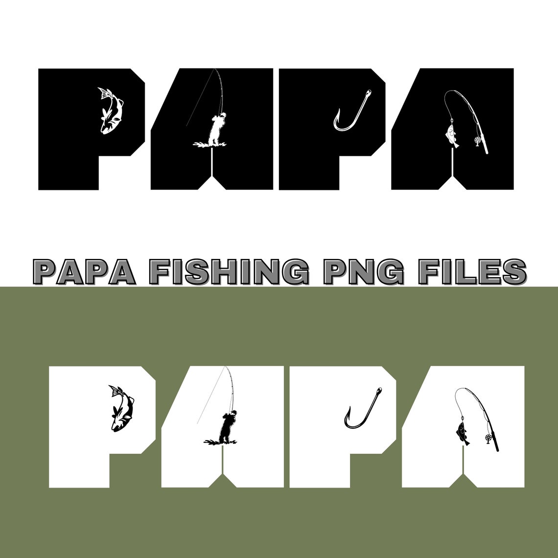 Papa PNG, Papa Fishing Png, Fishing Png Design, Instant Download, Papa ...