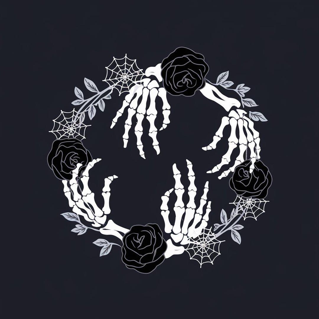 Skeleton Hands Wreath PNG, Halloween Digital Clipart, High Quality ...