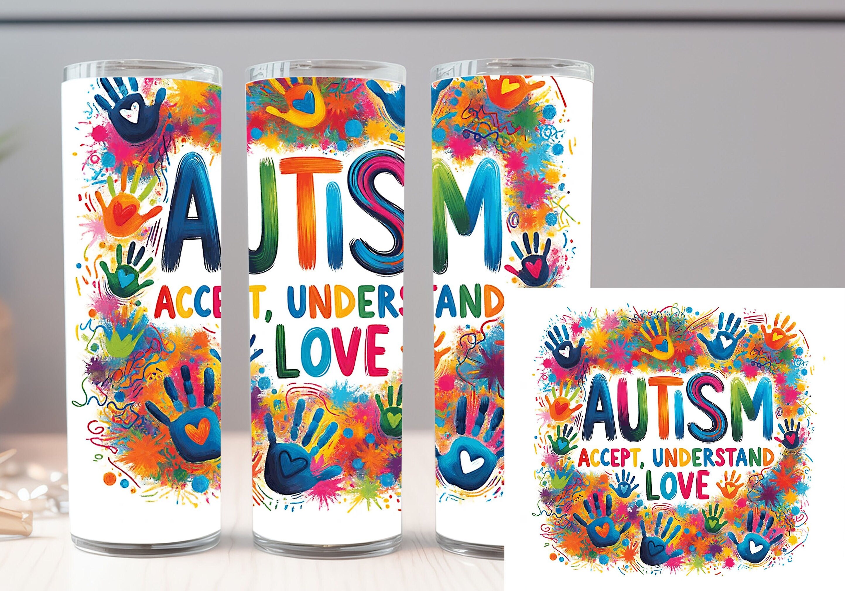 Autism Mom Dad Teacher Tumbler Wrap, 20oz Wrap Autism Png, Sublimation ...